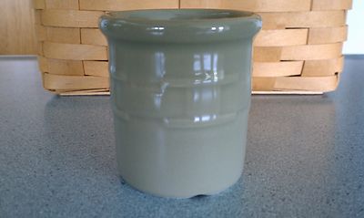 Longaberger Pottery small Condiment Crock Sage green NEW in box | eBay