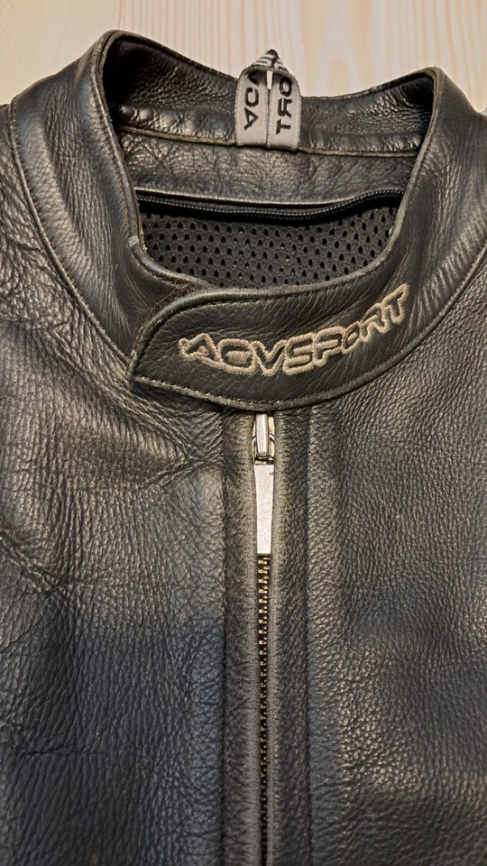 AGV Sport Sz 40 Armored Leather Motorcycle Jacket Moto Gp | eBay