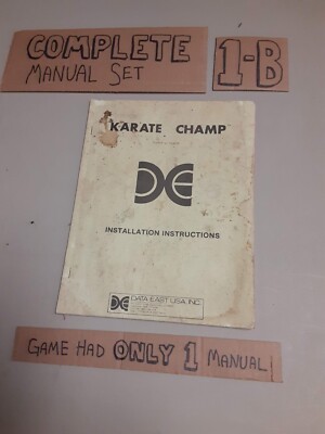 Original Arcade Manual: KARATE CHAMP - DATA EAST - 1984 - FREE SHIPPING | eBay
