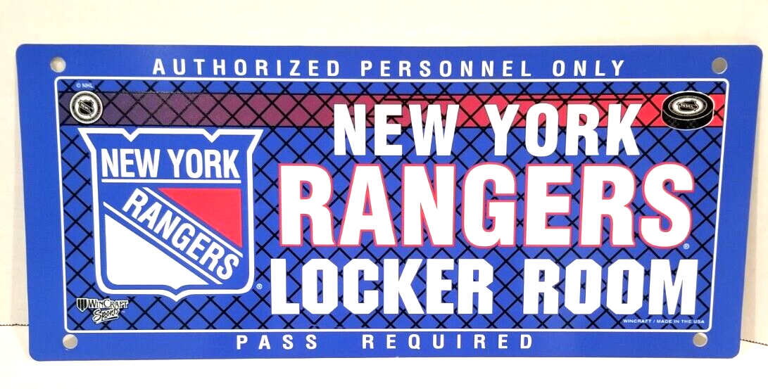 New York Rangers Locker Room, Pass Required, Sign, Plastic NOS | eBay