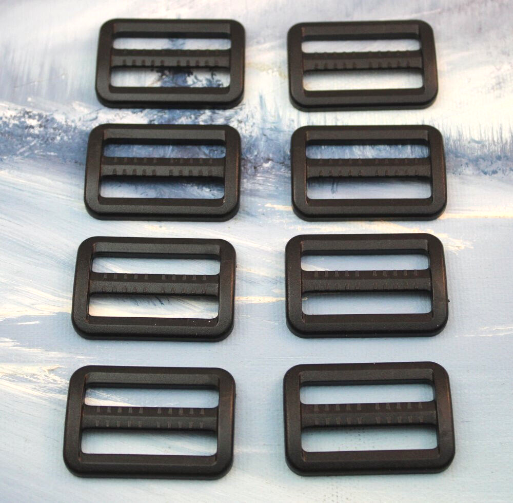 BLACK 1.25" HD "GRIPPING" WEBBING SLIDES - ADJUSTERS ~ 1-1/4" 8 Pack | eBay