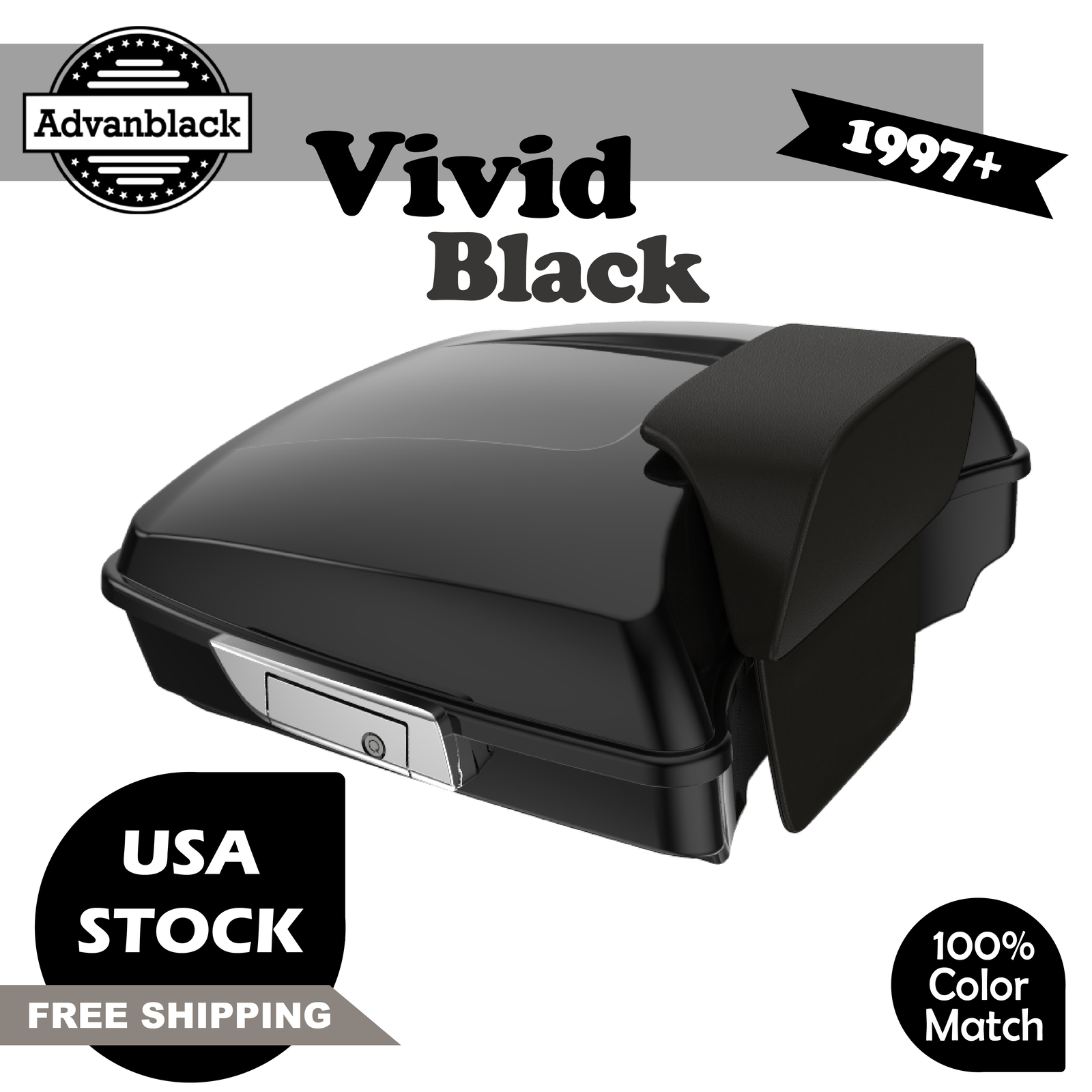 Vivid Black Rushmore Razor Tour Pak Pack Pad Fits Harley Touring ...