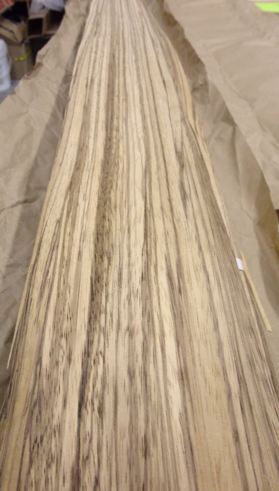 Zebrawood wood veneer 6.5" x 96" raw no backing 1/42" thickness Zebrano ...
