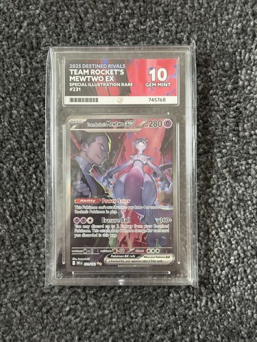 Pokemon Destined Rivals Team Rockets Mewtwo EX 231/182 ACE 10 Perfect ...