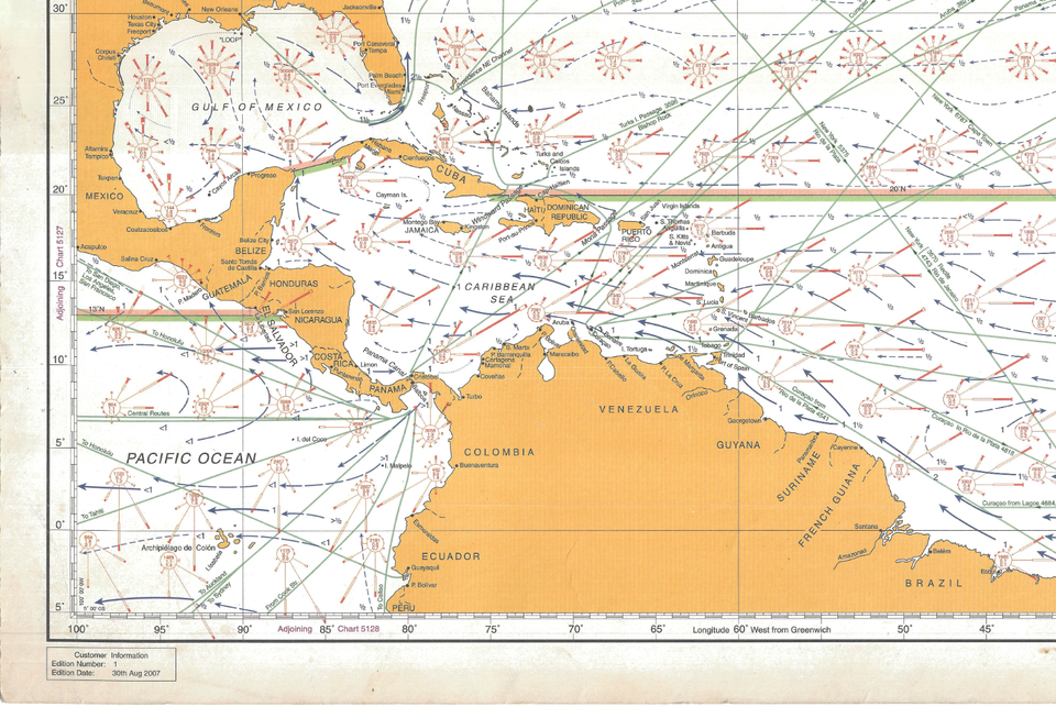 5124(12) Routeing Chart North Atlantic Ocean December Chart Map Marine ...