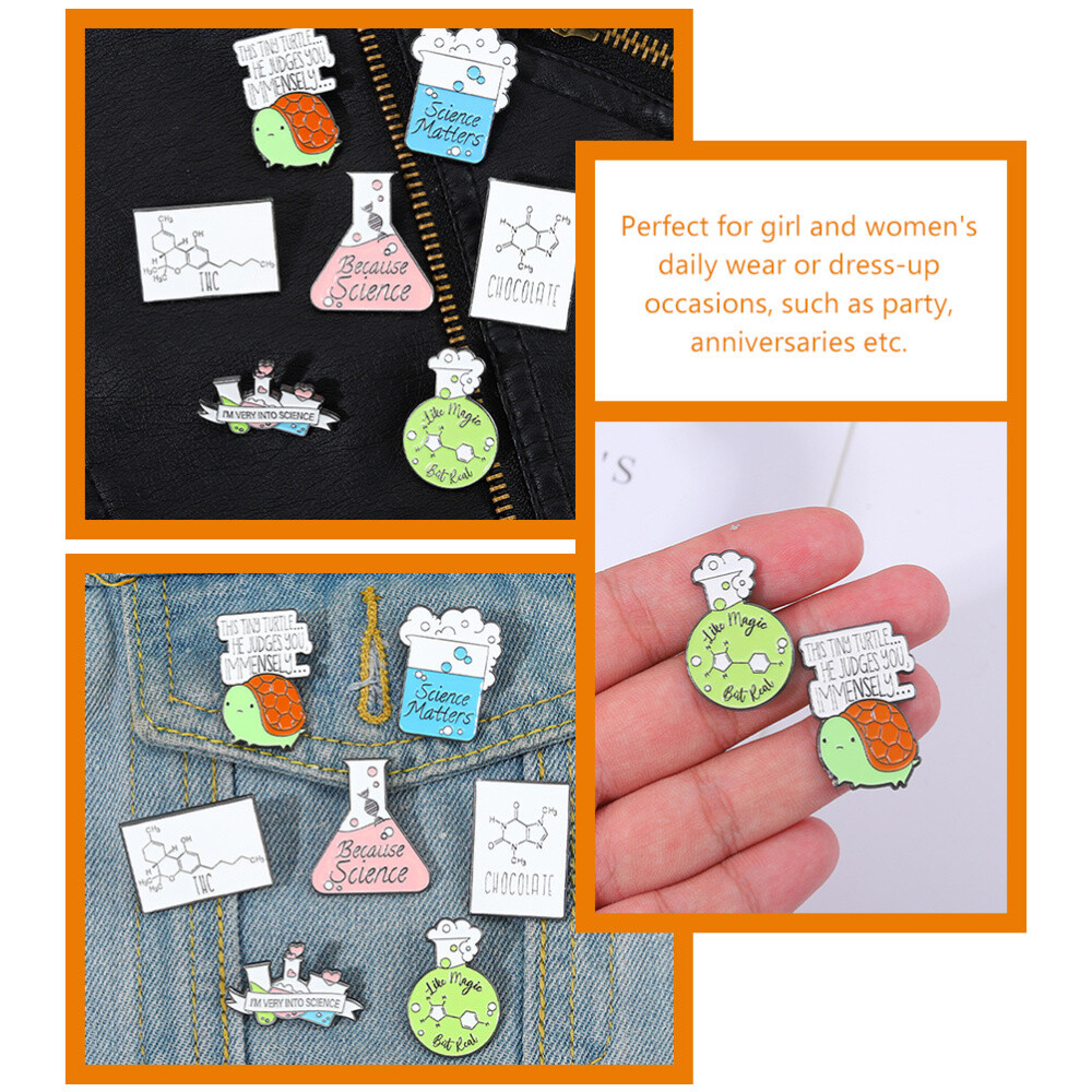 8pcs Science Enamel Brooches Test Tube Badge Lab Equipment Pin | eBay