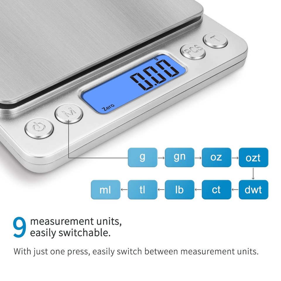 Digital Gram Scale 500g 0.01g Food Scale High Precision Kitchen Scale ...