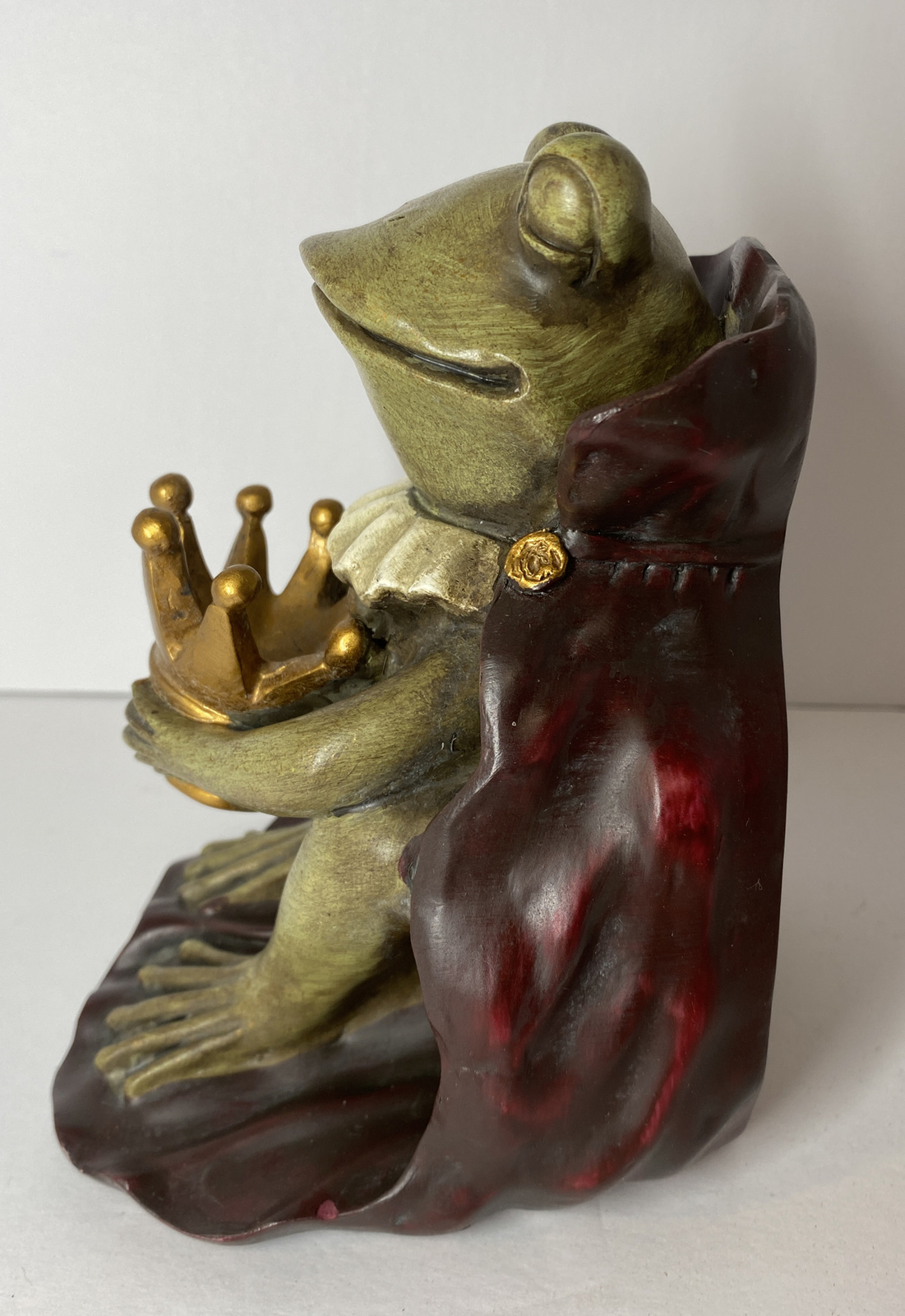 Vintage Prince Charming Frog with Gold Crown figurine book end 5 3/4 ...