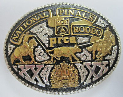 NFR 1998 GOLD & SILVER Numbered Silver Plate PRCA National Finals Rodeo ...