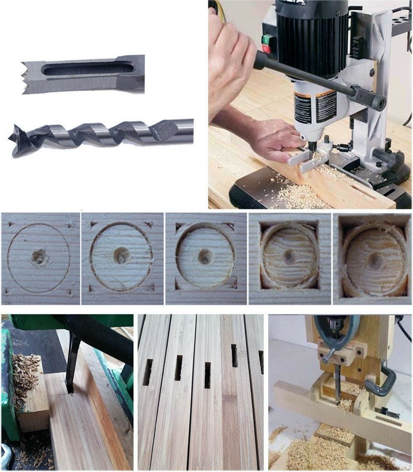 Woodworking Square Hole Drill Bit Mortise Chisel with 3/4" Shank Wood ...