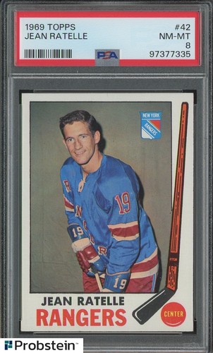 1969 Topps Hockey #42 Jean Ratelle New York Rangers PSA 8 NM-MT | eBay