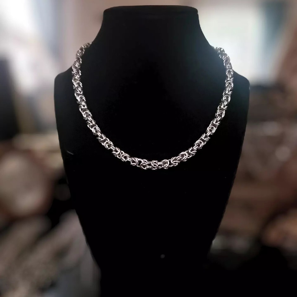 6MM Byzantine Chainmail Necklace Stainless Steel Jewelry Gift Handmade ...