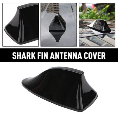 Fin Roof Car Antenna Gloss Black Shark Radio FM/AM Antena Cover ...