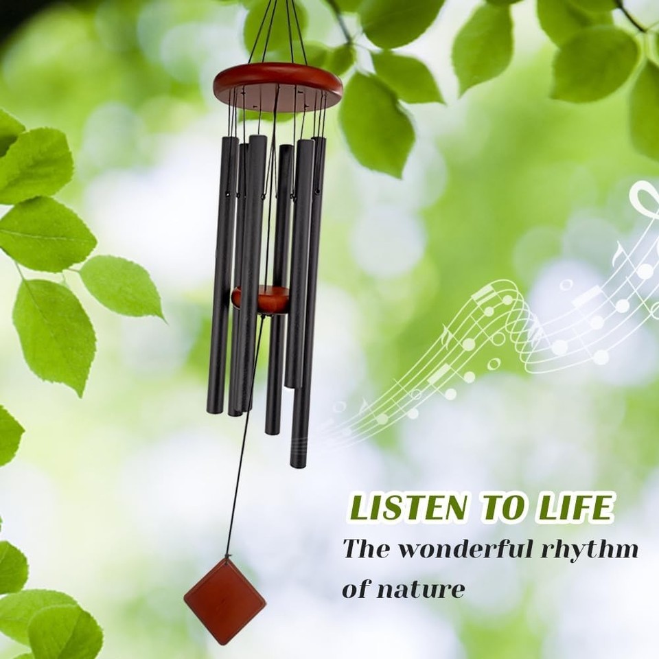 Small 26" Wind Chimes for Outside Outdoor 6 Tuned Tubes Windchimes ...