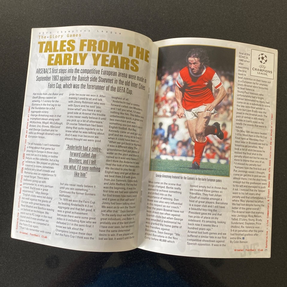 ARSENAL Football Programmes YOU CHOOSE 1993 96 97 98 99 2000 01 02 05 ...