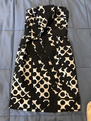 Barkins Size 6 Dress Womens Ladies Mini Black White Cocktail Strapless ...