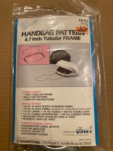 Vintage EZ Handbag Pattern &7 inch Tubular Frame Ghee | eBay