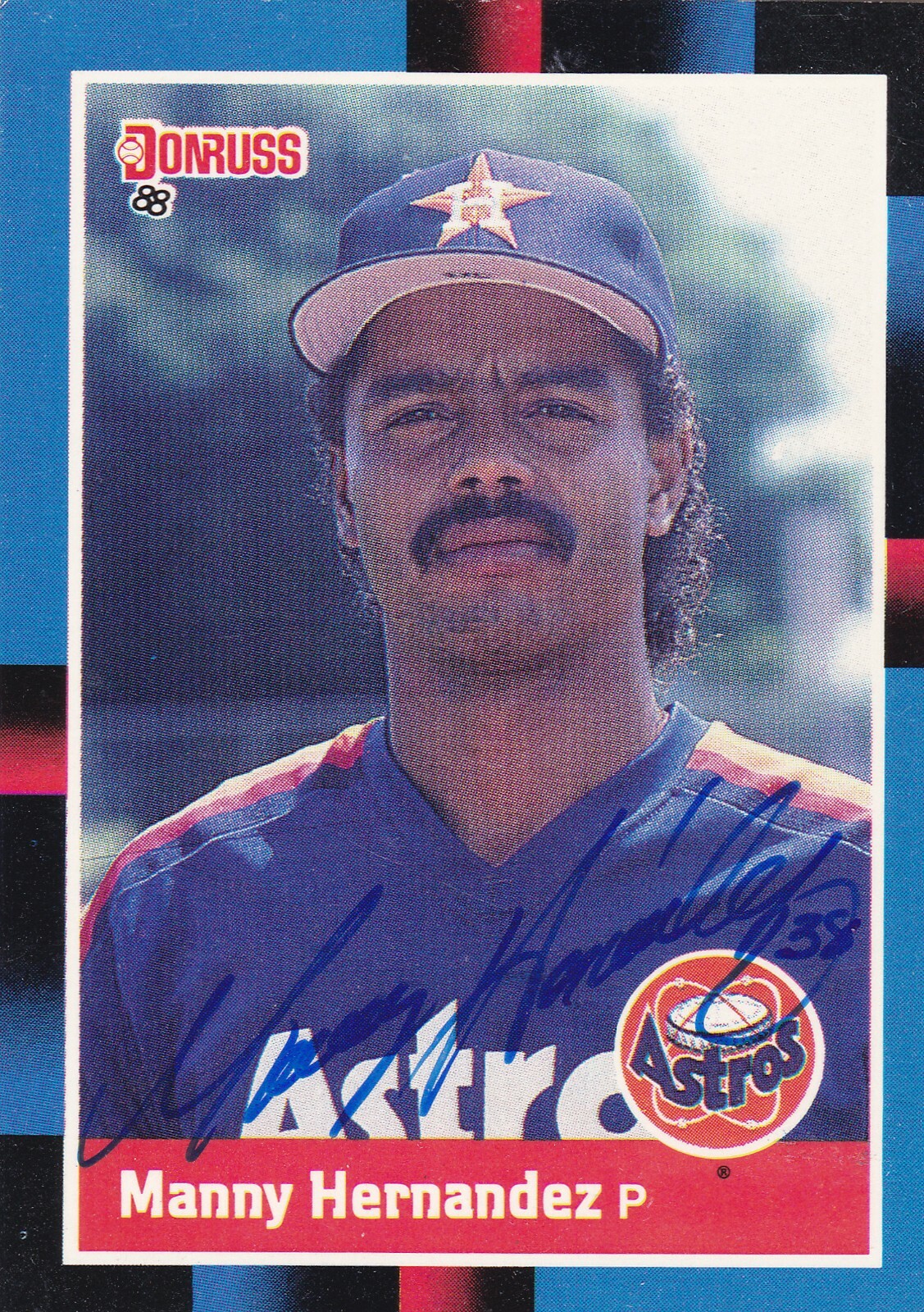 MANNY HERNANDEZ HOUSTON ASTROS SIGNED 1988 DONRUSS BASEBALL CARD NEW ...