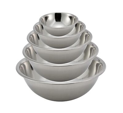 5 Piece Mixing Bowl Set – 3/4 QT, 1.5 QT, 3 QT, 4 QT, 5 QT – Stainle | eBay