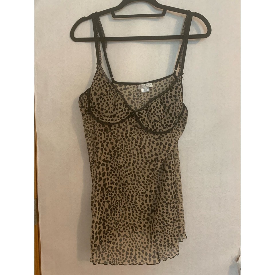 Cinema Exoile Seductive Wear Leopard Print Boudoir Underwire Slip ...