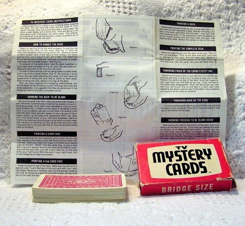 Vintage TV Mystery Magic Trick Playing Cards Bridge Size w/Instructions ...