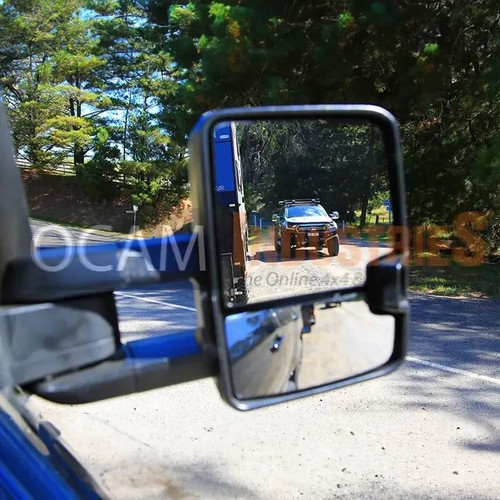 OCAM Extendable Towing Mirrors For Toyota Hilux N80 2015-Current, Black ...