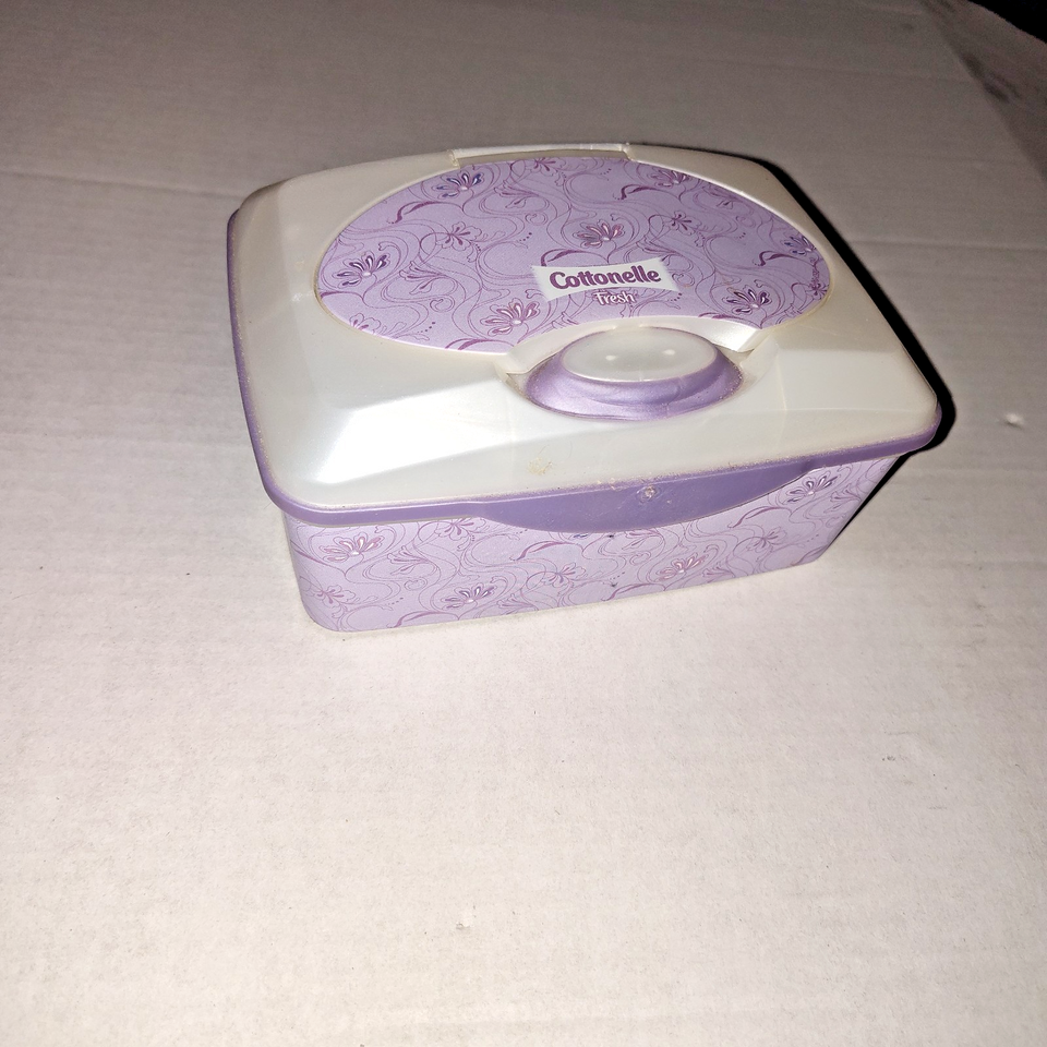 Cottonelle Fresh Purple Plastic Refillable Baby Wipes Container Box w ...
