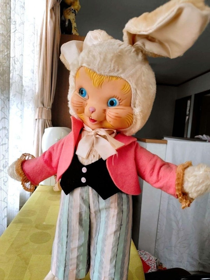 Rushton Gund Rubber Face Doll Rabbit Pink Jacket Vintage Cute ...