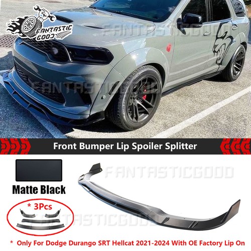 Matte Black For Dodge Durango SRT Hellcat 2021-2024 V1 Front Bumper ...