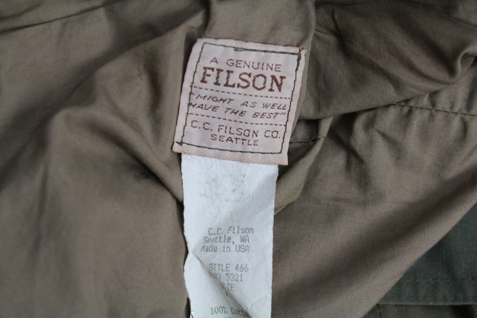 FILSON VINTAGE WAXED UPLAND BIRD FIELD JACKET MADE IN USA STYLE 466 ...
