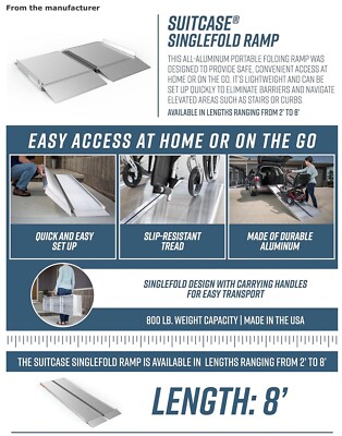 Portable Suitcase Wheelchair Ramp w/Ergonomic Handles | eBay