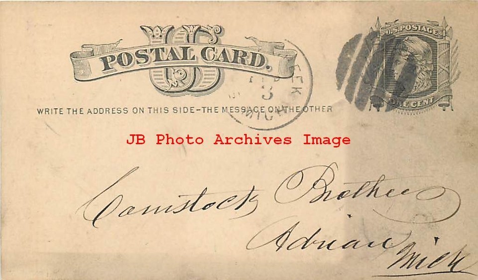 MI, Battle Creek, Michigan, First National Bank Postal Card 1879 | eBay