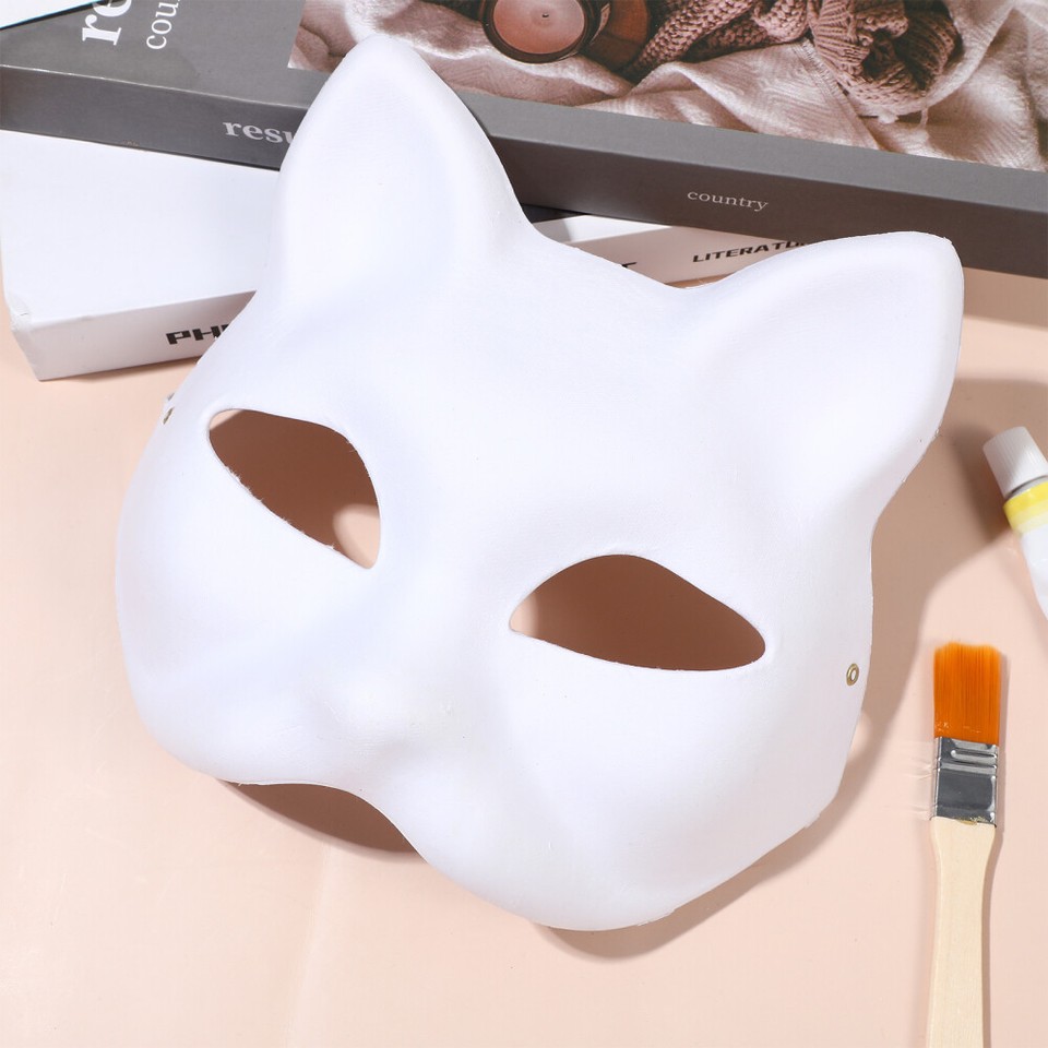 10 Pcs Masks for DIY Paintable Animal White Cat Costume Kids Child | eBay