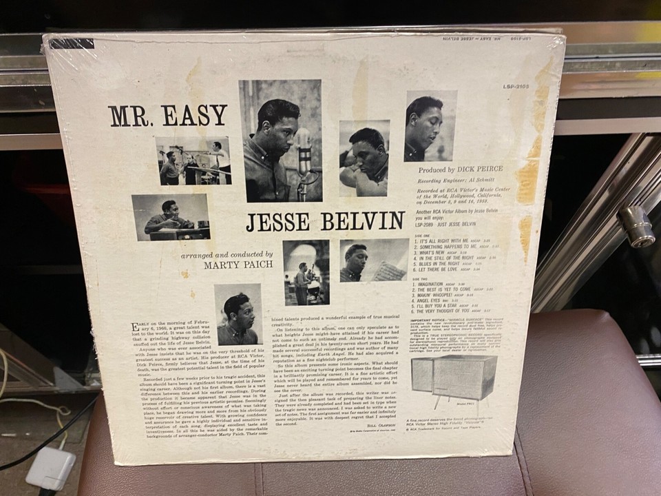 Jesse Belvin Mr. Easy LP RCA Victor 1960 LSP-2105 stereo SEALEDv cool ...