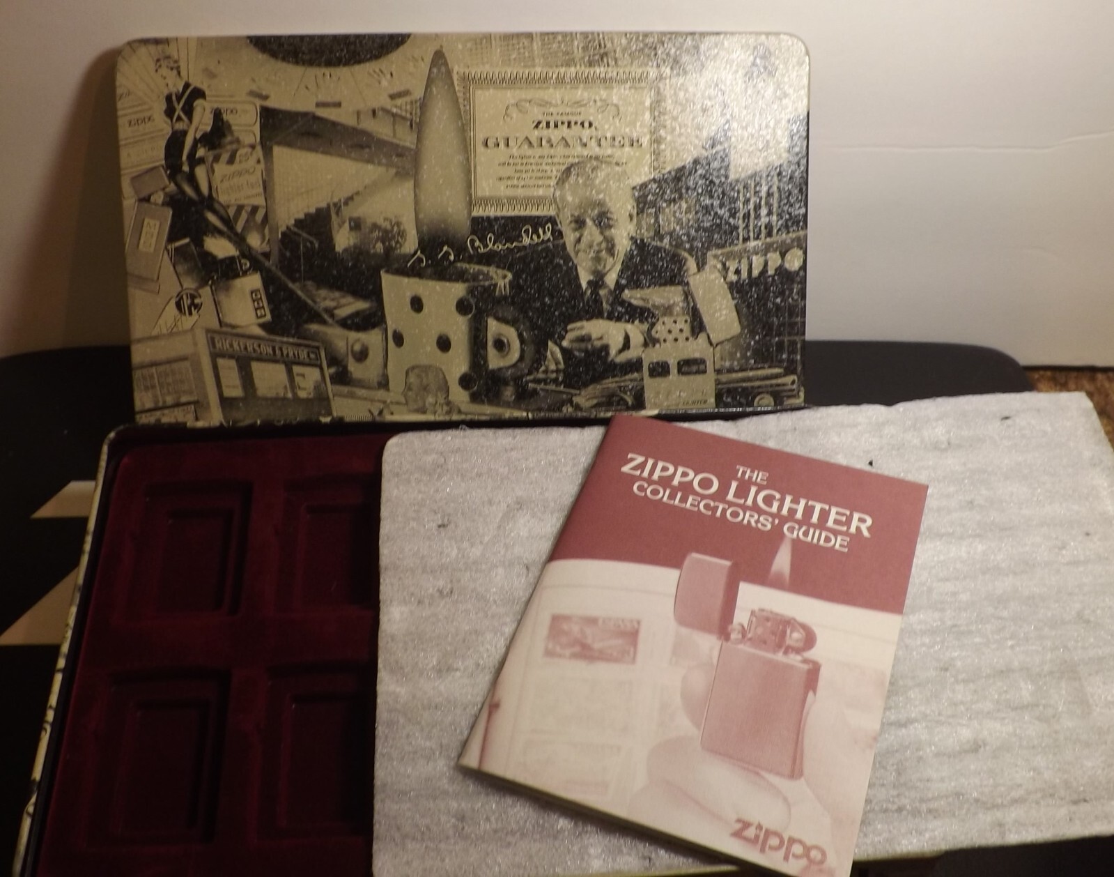 Vintage Zippo Lighter Display Case Tin made in 1990's Holds10 Lighters ...