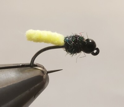 Fly Fishing Flies 12 Micro Beaded Dust Mop Fly Yellow size 16 Barbless ...