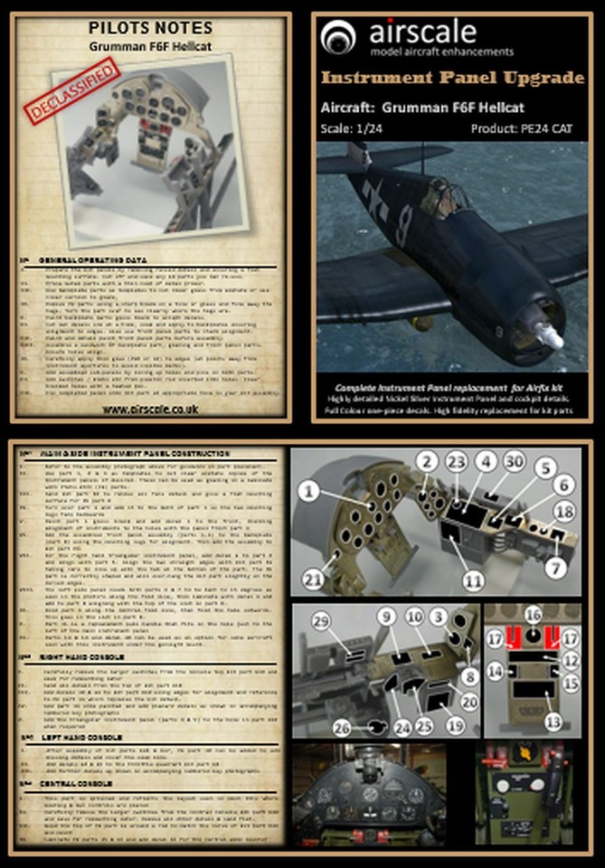 Grumman F6F Hellcat cockpit upgrade - Airfix 1/24 scale PE24 CAT | eBay UK
