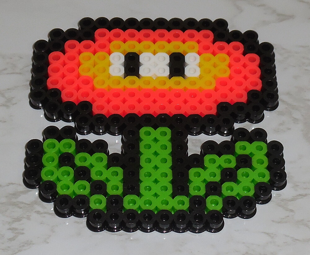 Mario Fire Perler Beads Fireflower Coaster Kandi Pad | Kandi