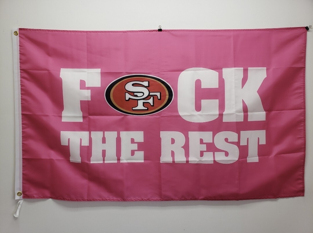 San Francisco 49ers Flag 3ftx5ft 49ers PINK F The Rest Flag Banner NFL ...
