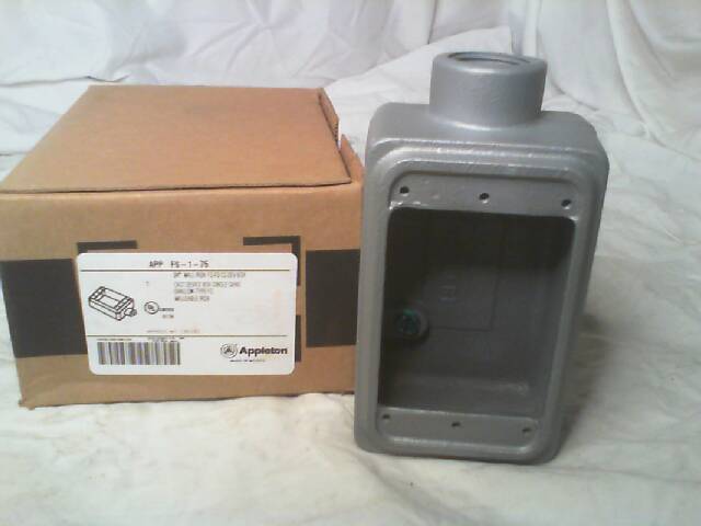 Appleton FS-1-75 Cast Device Box FS 1Gang 3/4" Hub Mall Iron - New In ...