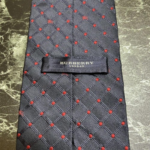 Authentic Burberry London Men's Silk Tie with Horse Logo Checkered/Dot ...