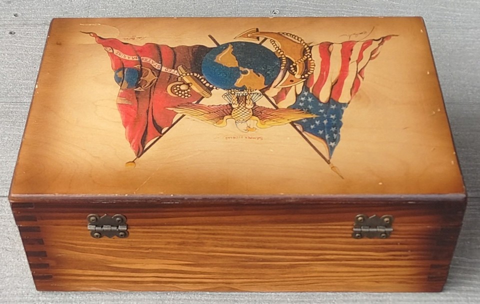 United States Marine Corps Semper Fidelis Wooden Keepsake Storage Box ...