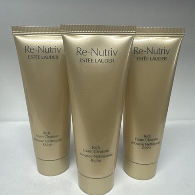 3 Estee Lauder Re-Nutriv Rich Foam Cleanser DELUXE travel size 1.7 oz ...