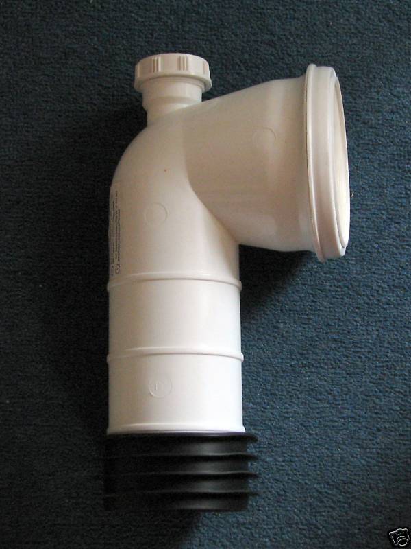90 Degree Elbow Toilet Pan Connector With Bathroom Basin Waste Branch ...