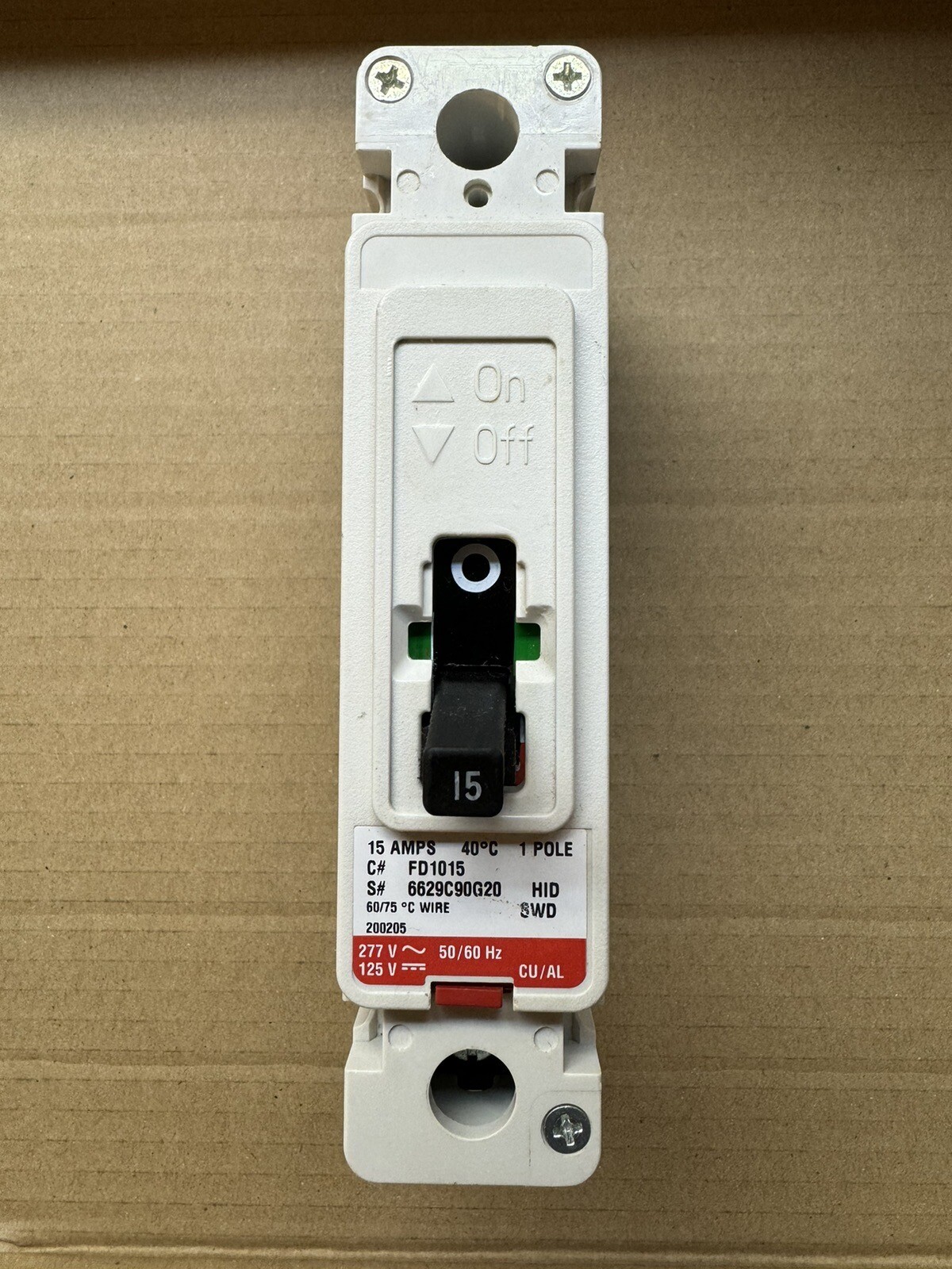 Eaton FD1015BP10 1 Pole 15 Amp FD 35k 277V | eBay