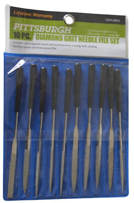 Pittsburgh ( 69876 ) 10 Piece Diamond Grid Nickel Bonded Needle File Set_ | eBay