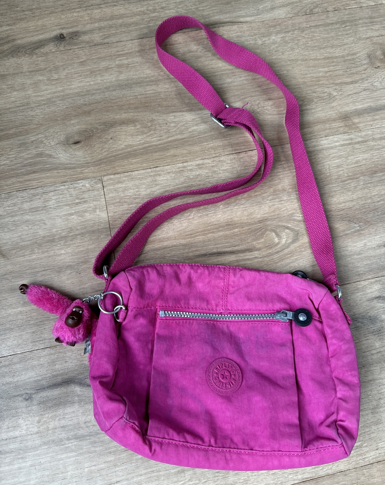 Kipling Pink Crossbody Purse Bag Keychain - Gem