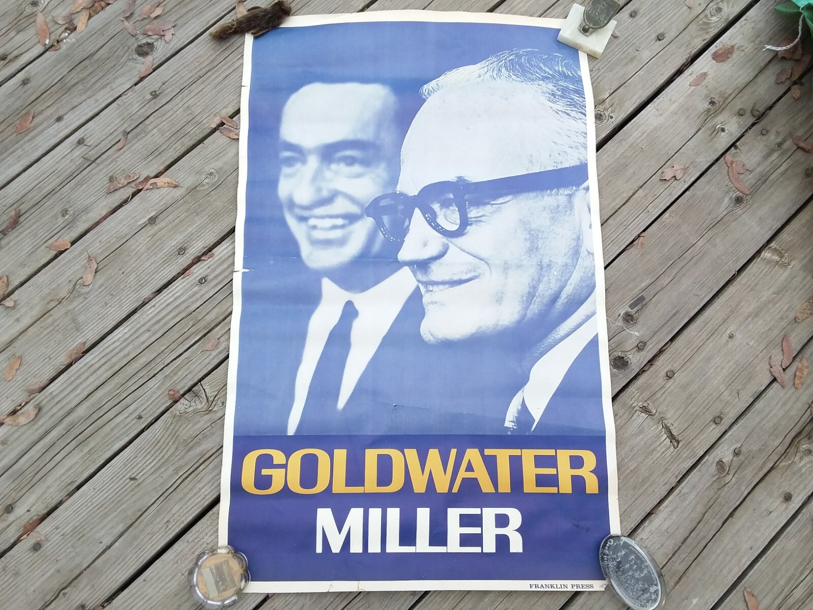 Vintage 1964 Barry Goldwater/ William Miller Campaign Poster Political ...