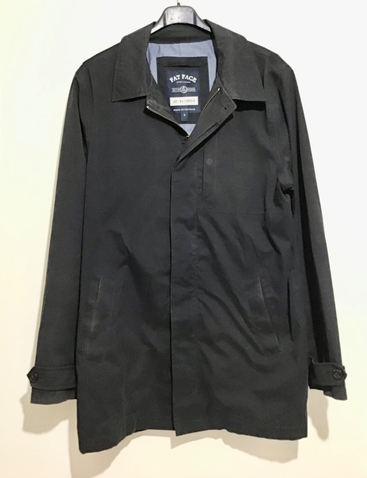 Fat Face Water Proof Black Wax Jacket Trench Coat In … - Gem