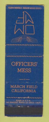 Matchbook Cover - March Field CA Military Officers' Mess WEAR | eBay